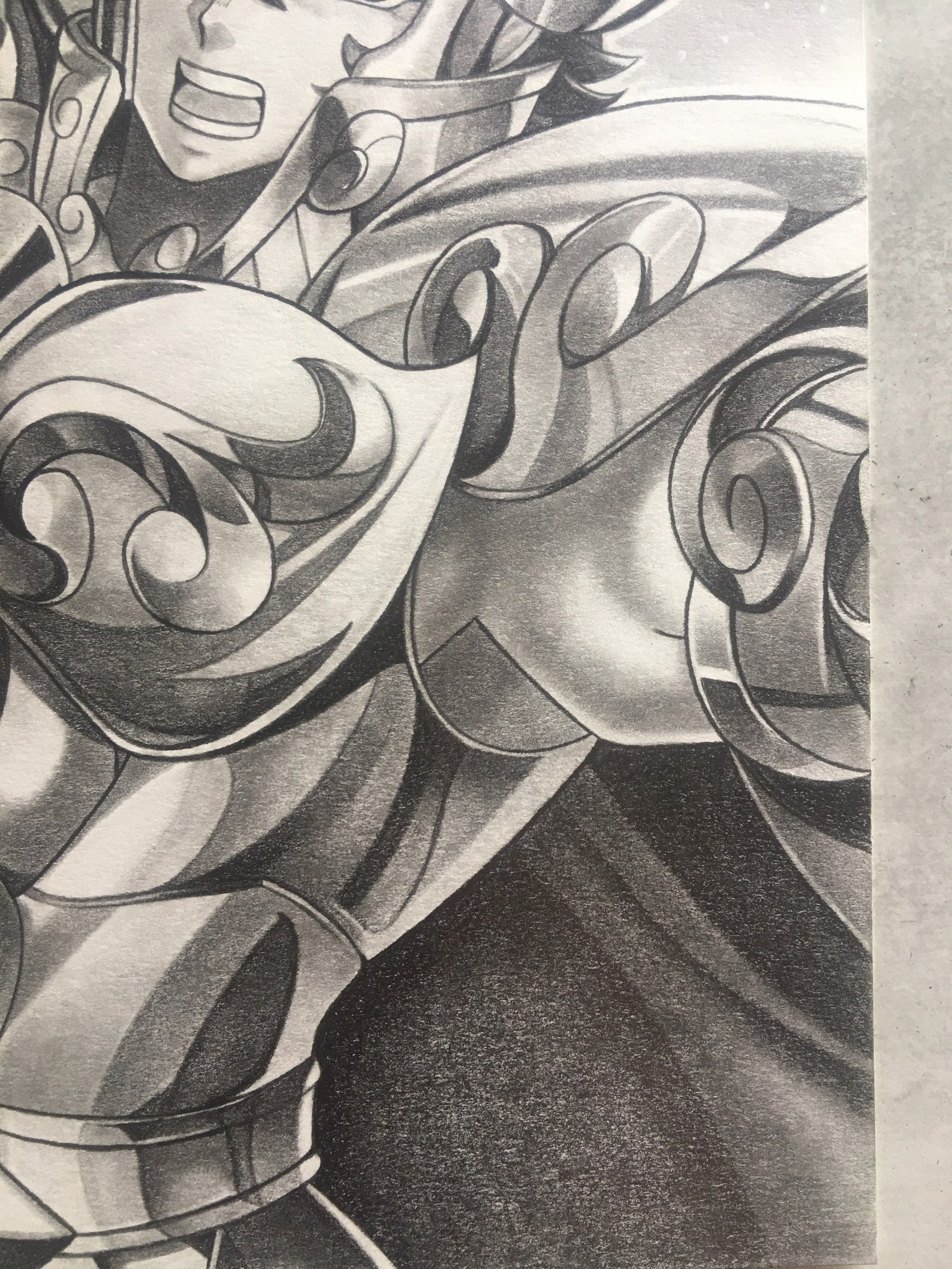 Saint Seiya-original Graphite Pencil Drawing by Leo Aiolia - Etsy