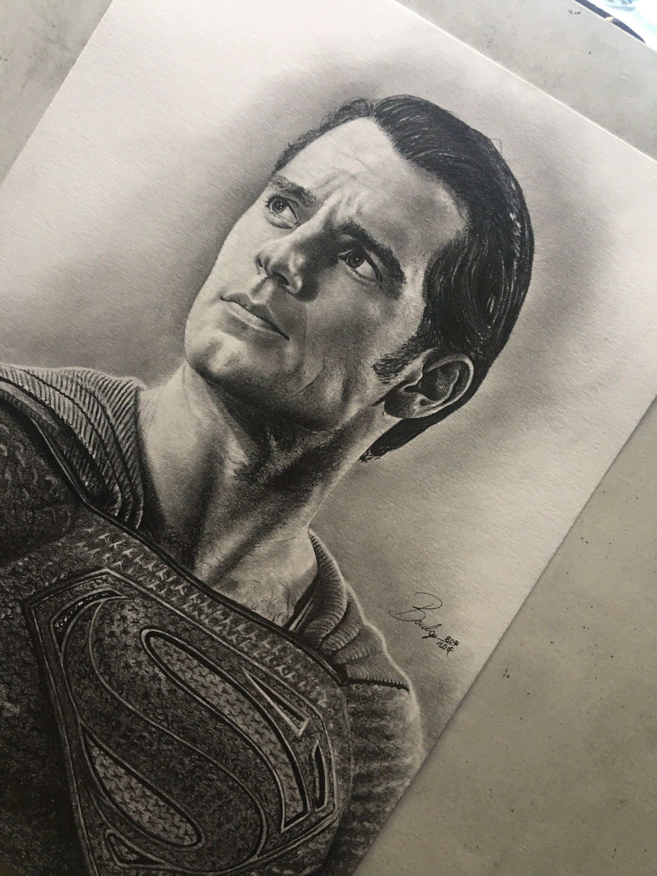 Superman Headshot Drawing