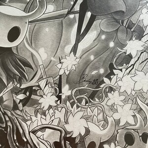 Hollow Knight Original Pencil Drawing, Size A4 21 X 29,70 Cm Artwork ...