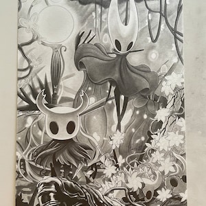 Hollow Knight Original Pencil Drawing, Size A4 21 X 29,70 Cm Artwork ...