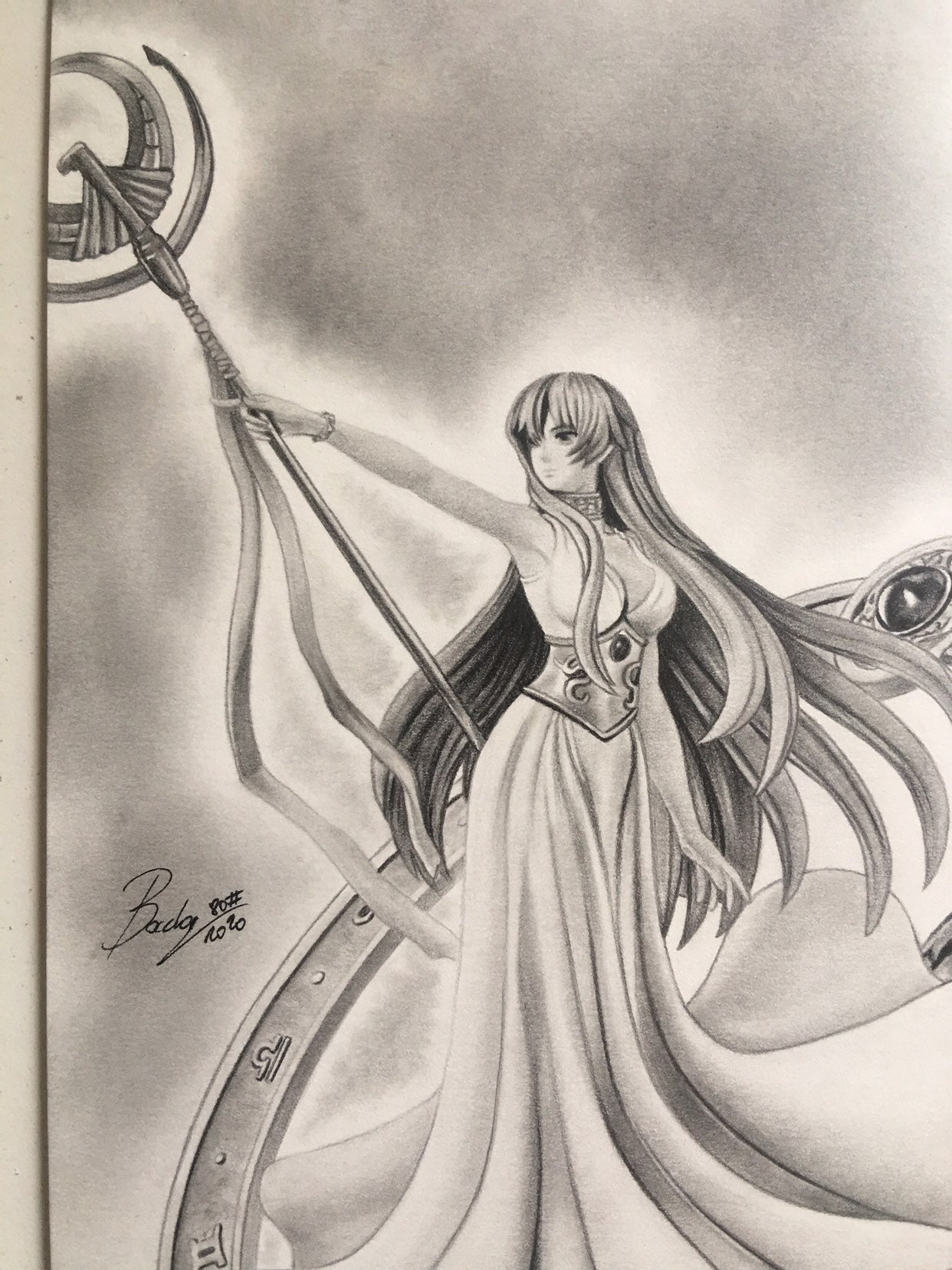 Athena Anime Drawing