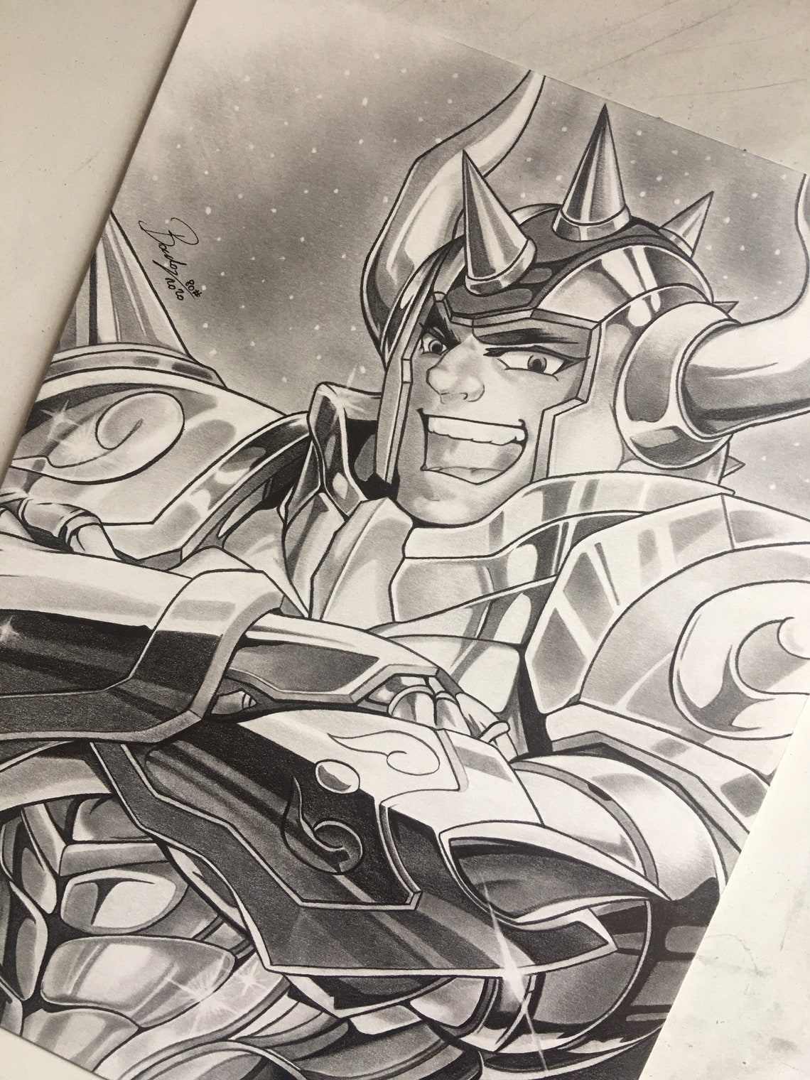 Saint Seiya-original Graphite Pencil Drawing of Taurus | Etsy
