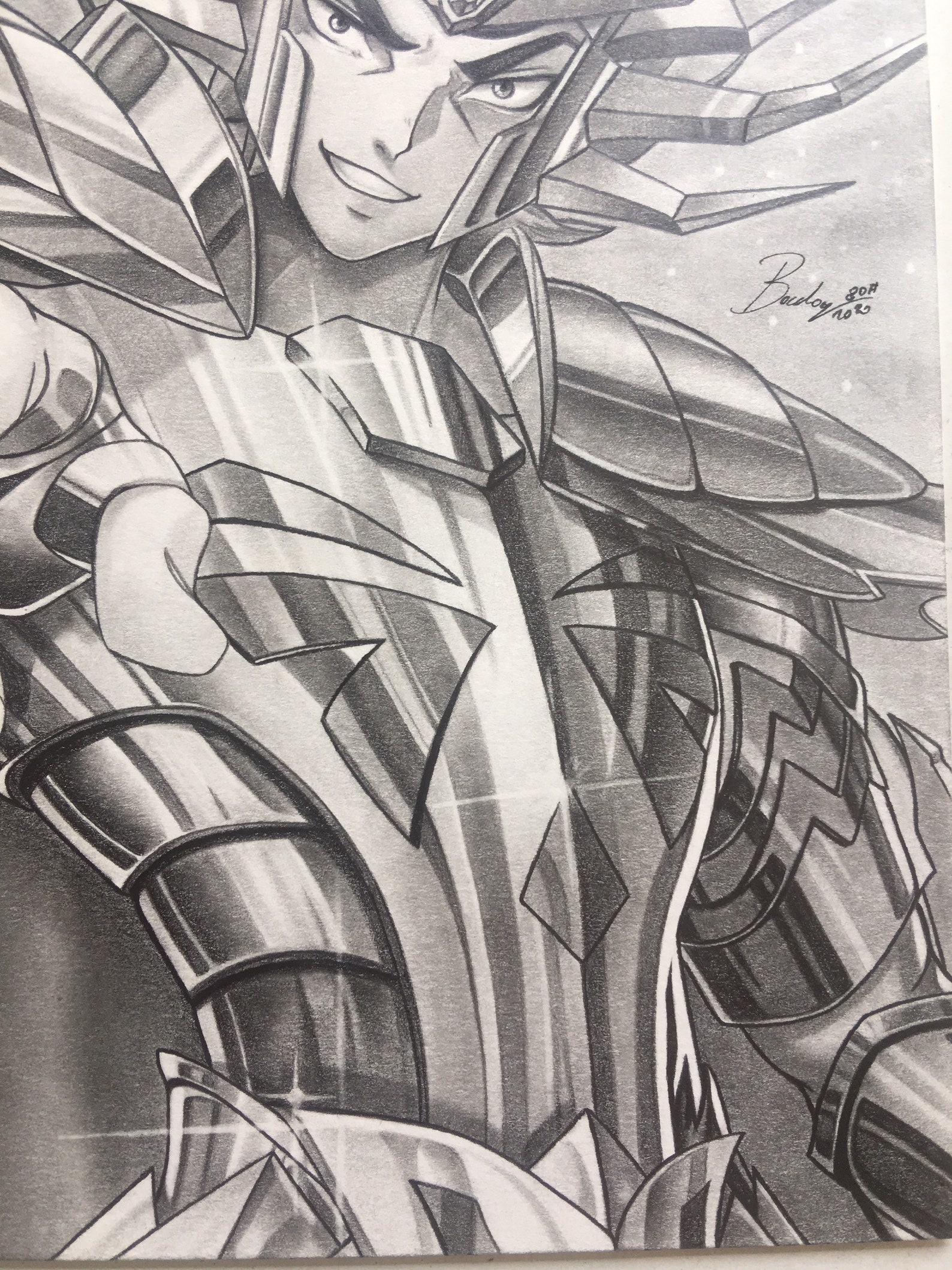 Saint Seiya-original Graphite Pencil Drawing of Cancer - Etsy