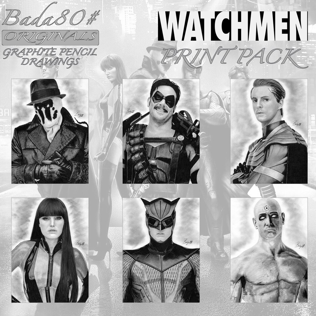 Print Pack From My Original Graphite Pencil Draw of Watchmen - Etsy UK