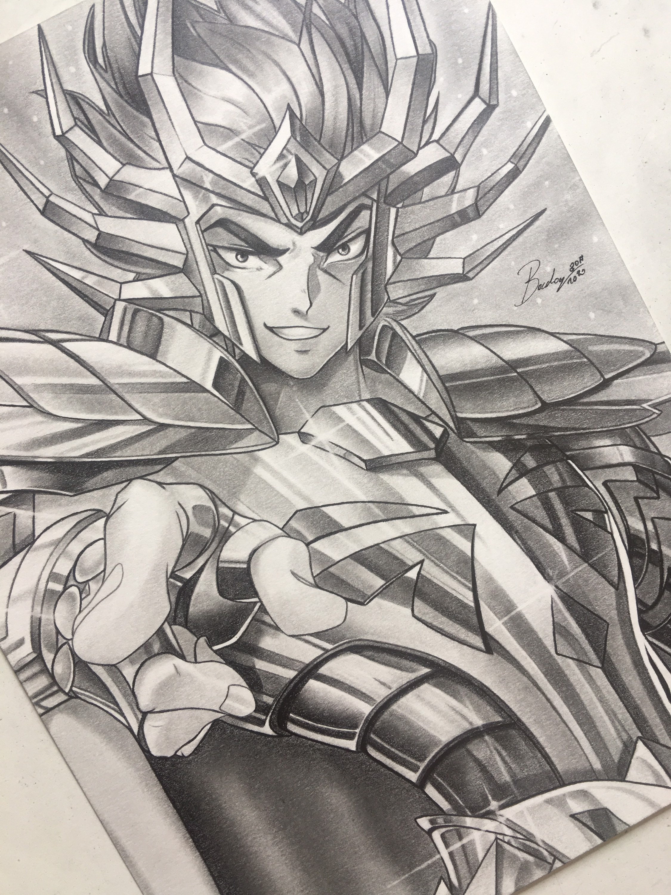 Saint Seiya-original Graphite Pencil Drawing of Cancer | Etsy