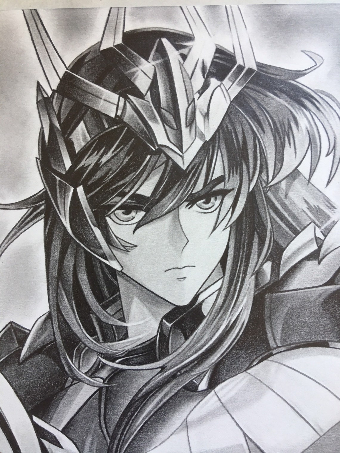 Saint Seiya-original Graphite Pencil Drawing of Dragon Shiriu - Etsy