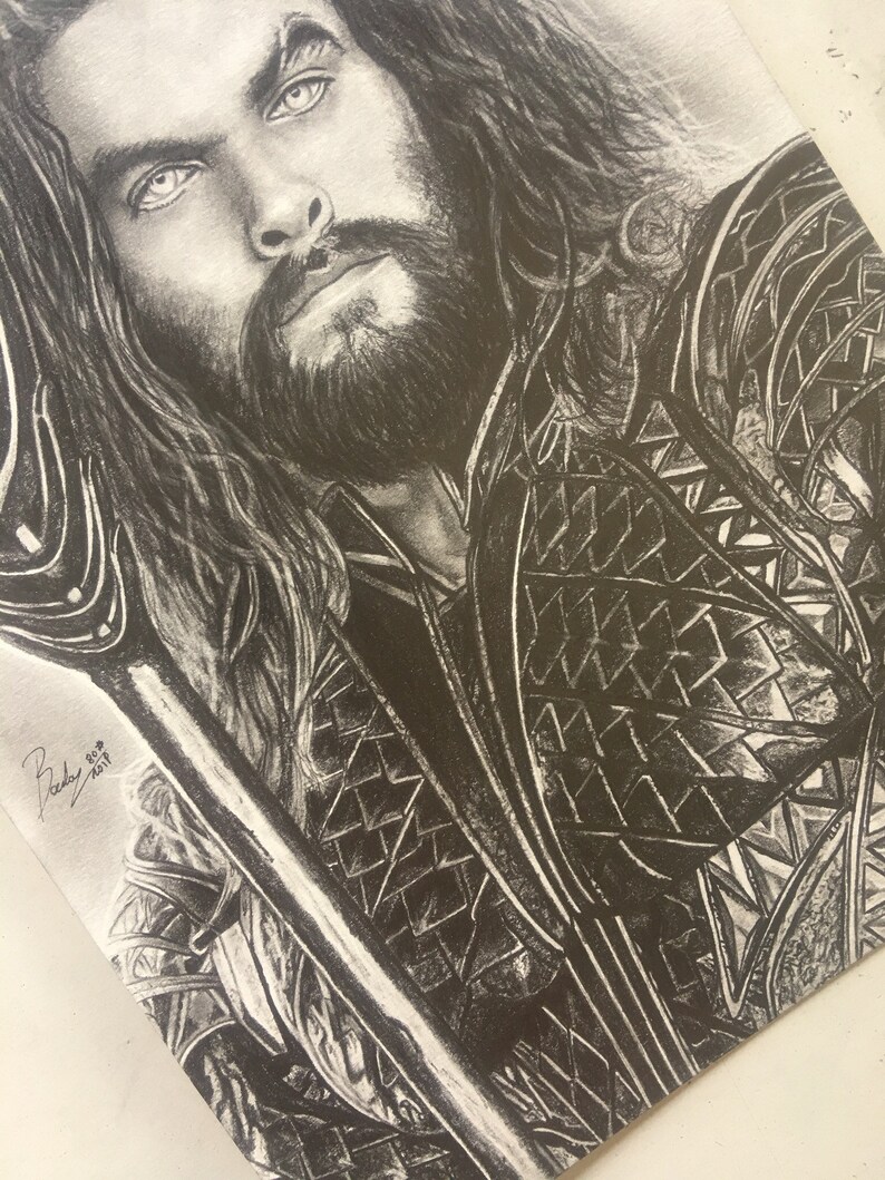 Original pencil portrait of Aquaman size A4 21.00 x 29.70 | Etsy