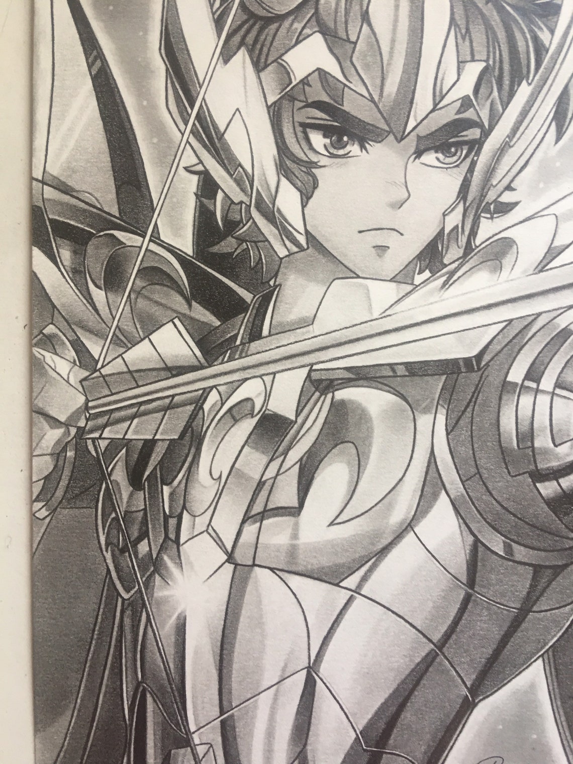 Saint Seiya-original Graphite Pencil Drawing of Sagittarius - Etsy