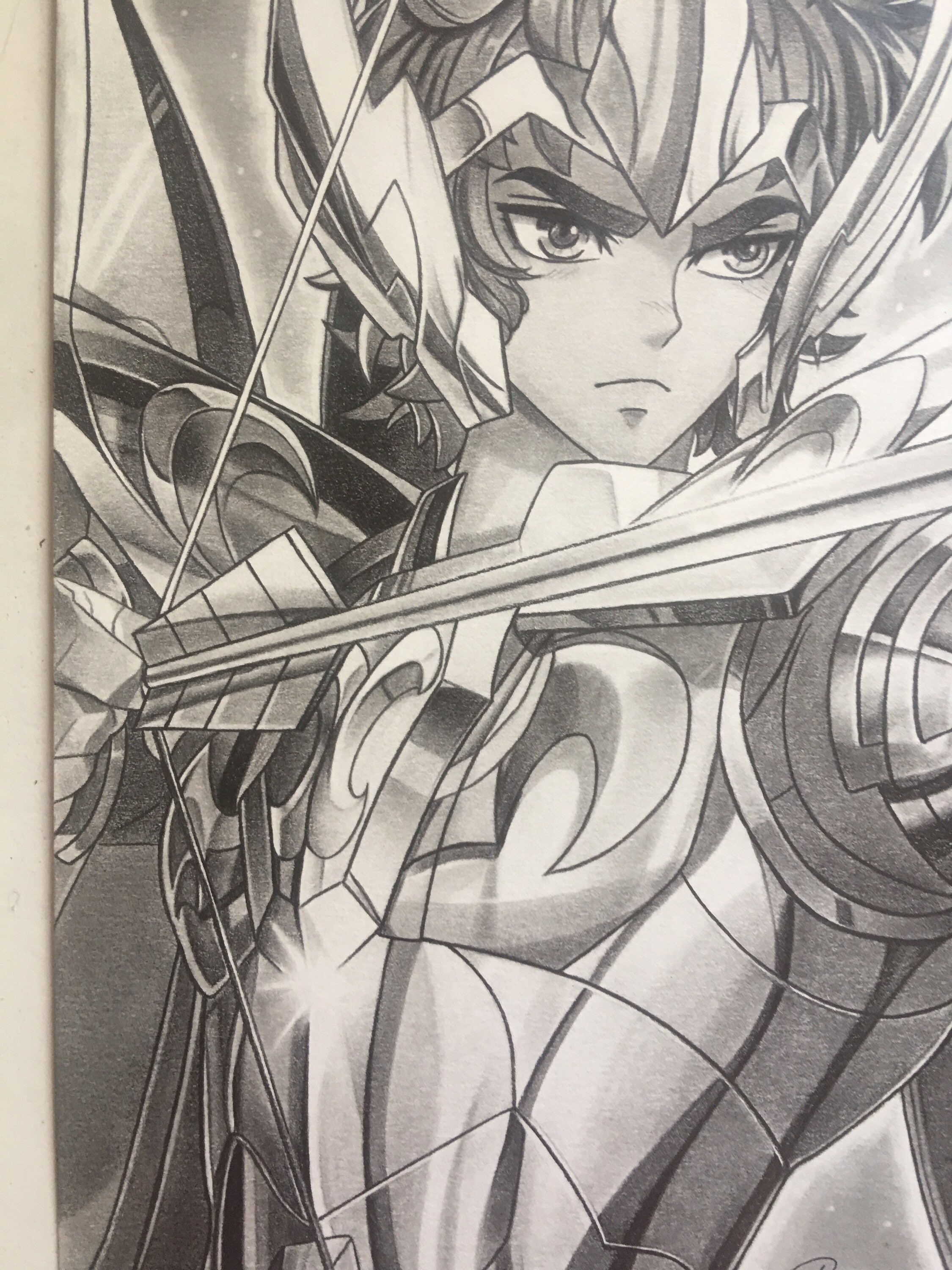 Saint Seiya-original Graphite Pencil Drawing of Sagittarius | Etsy