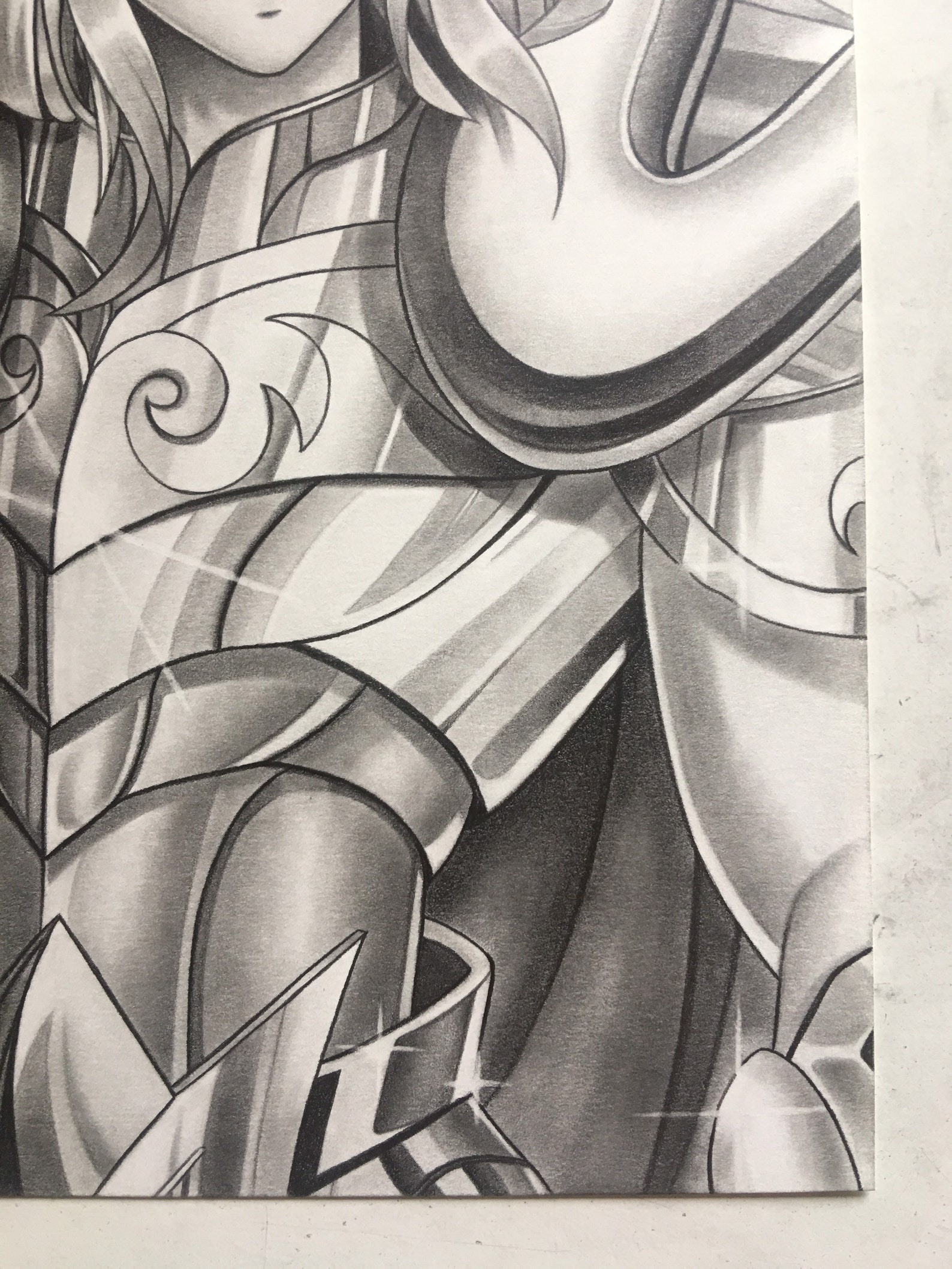 Saint Seiya-original Graphite Pencil Drawing of Aries Mu - Etsy