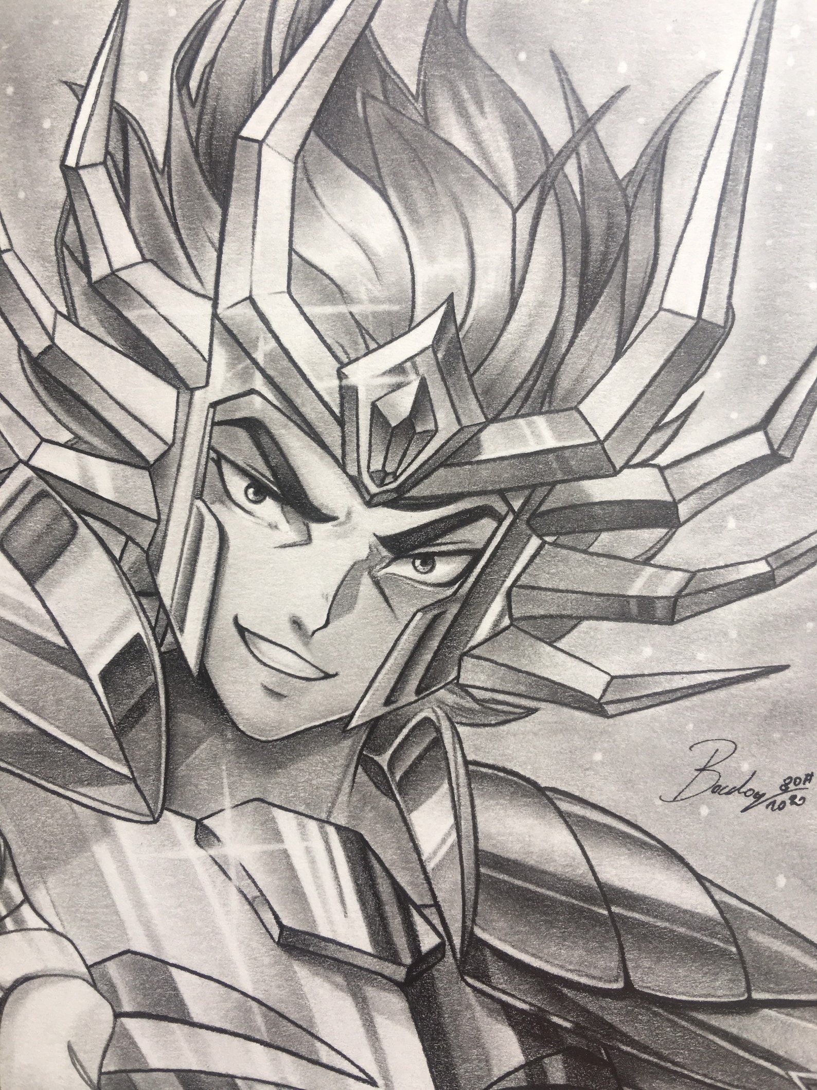 Saint Seiya-original Graphite Pencil Drawing of Cancer - Etsy