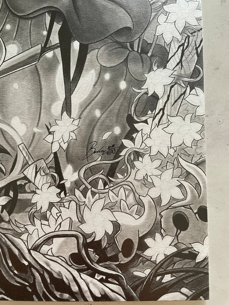 Hollow Knight Original Pencil Drawing, Size A4 21 X 29,70 Cm Artwork ...