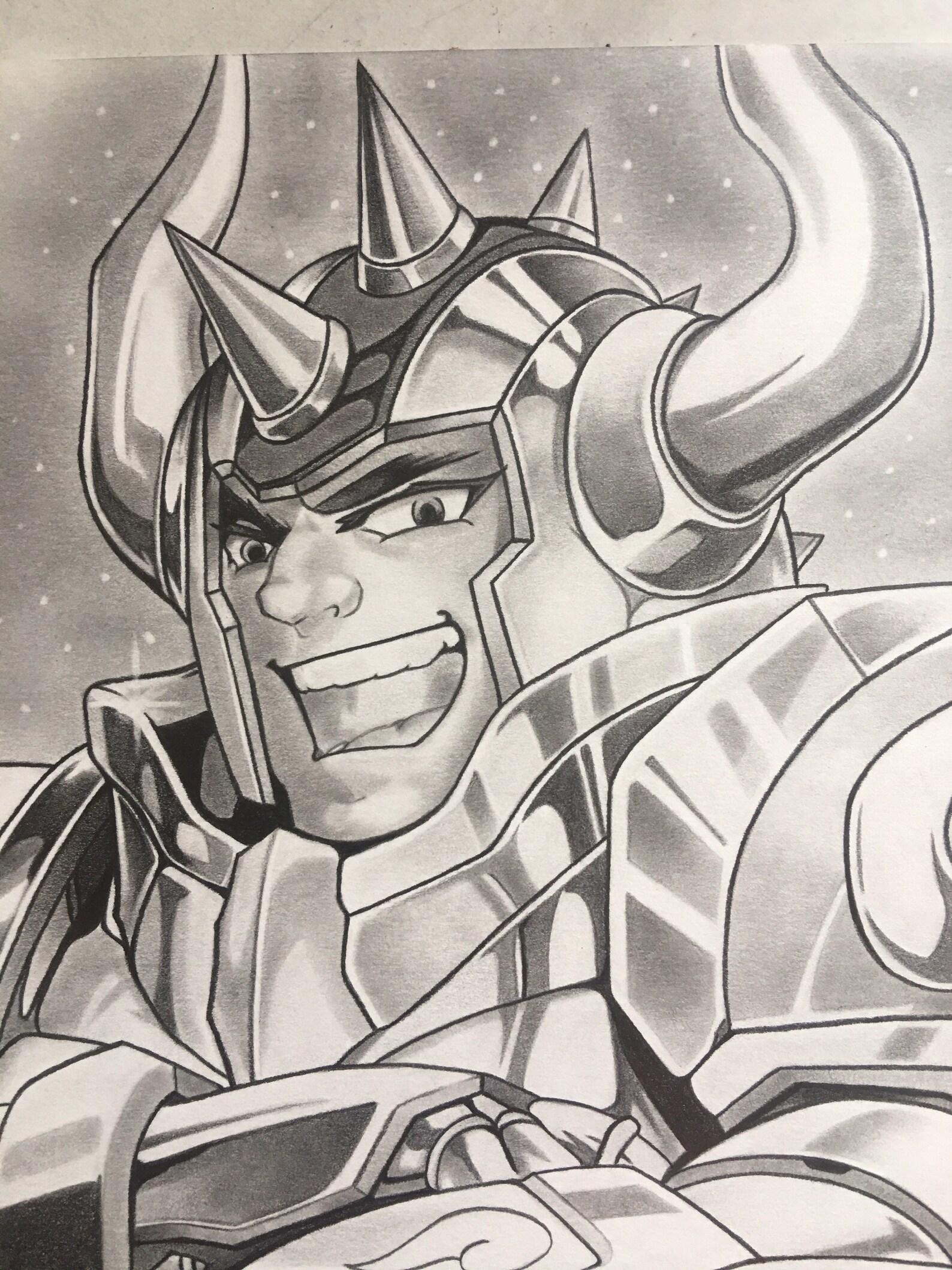 Saint Seiya-original Graphite Pencil Drawing of Taurus - Etsy