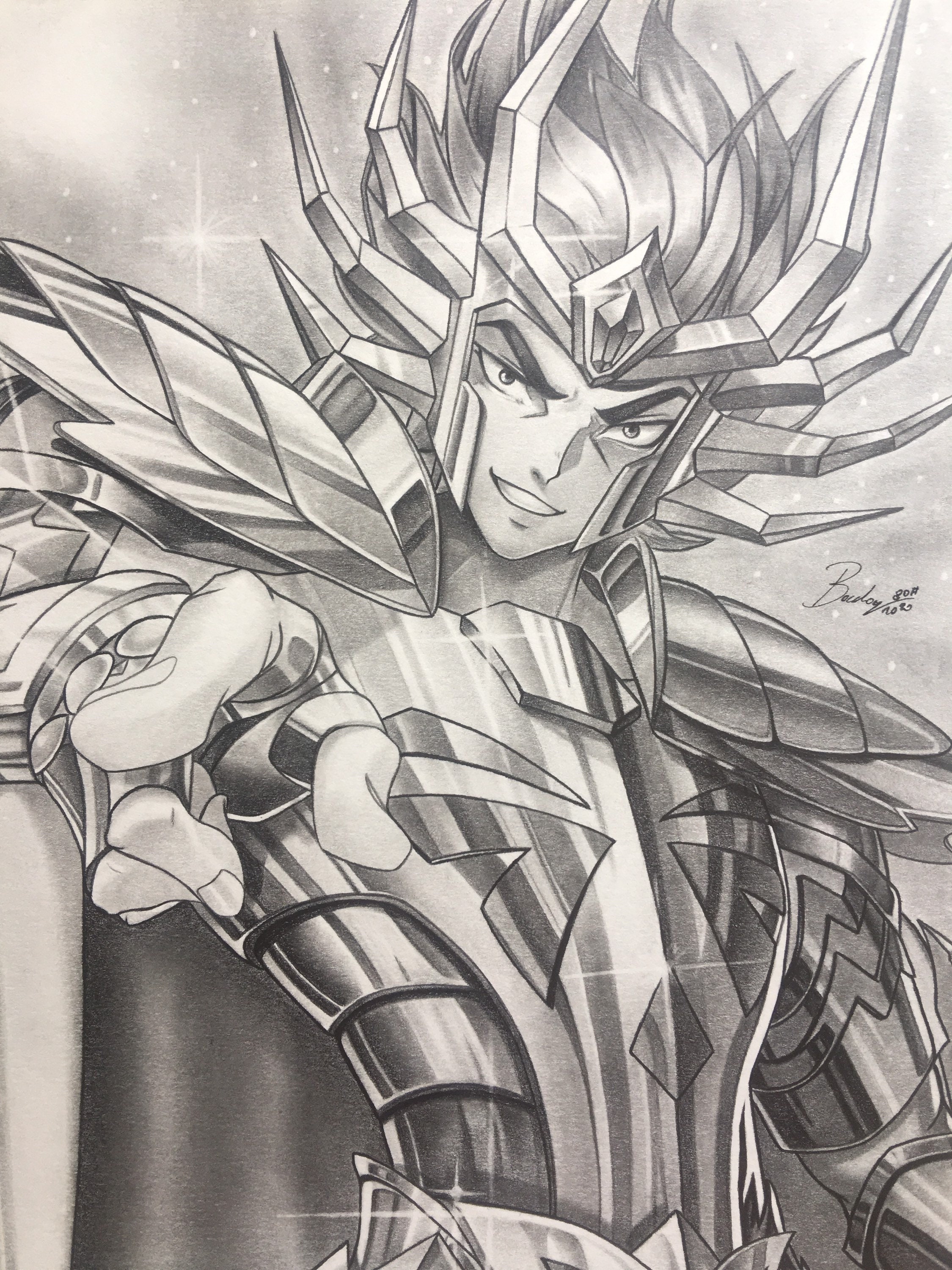 Saint Seiya-original Graphite Pencil Drawing of Cancer - Etsy