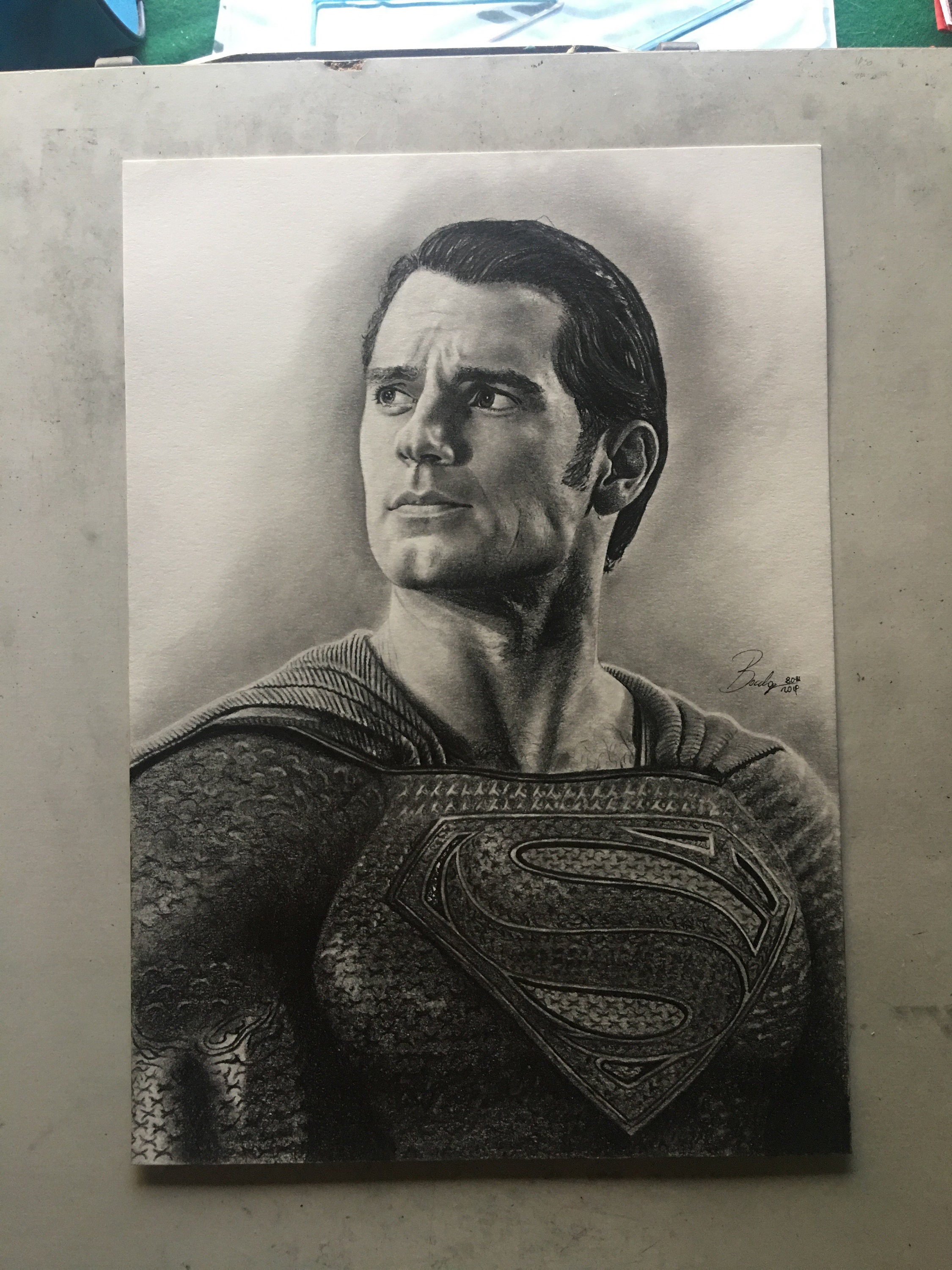 Superman Logo Drawing In Pencil