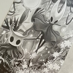 Hollow Knight Original Pencil Drawing, Size A4 21 X 29,70 Cm Artwork ...