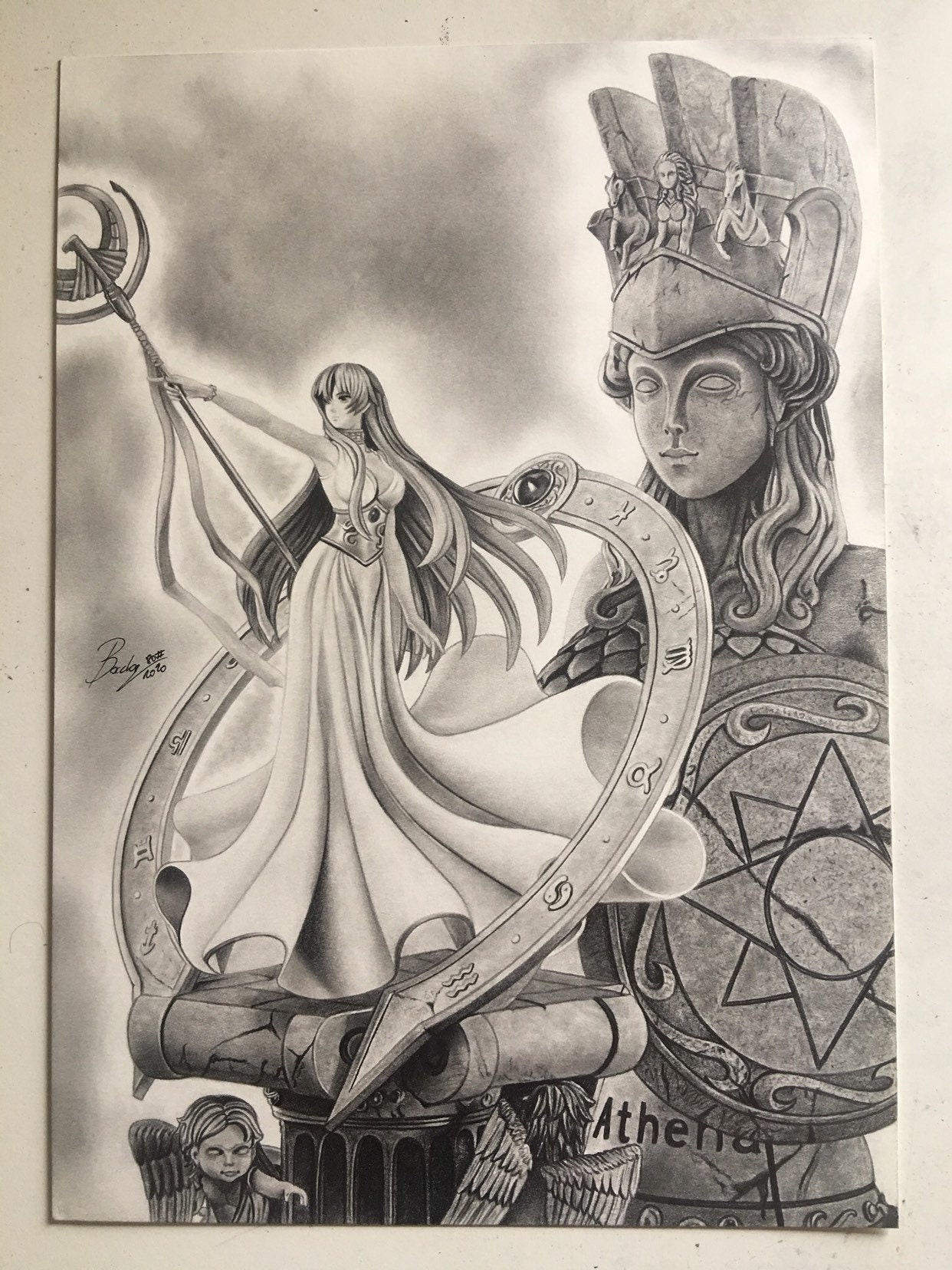 Athena Anime Drawing