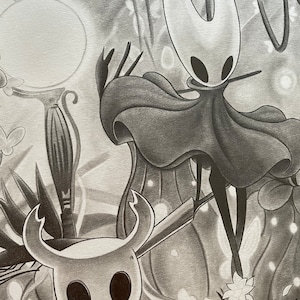 Hollow Knight Original Pencil Drawing, Size A4 21 X 29,70 Cm Artwork ...