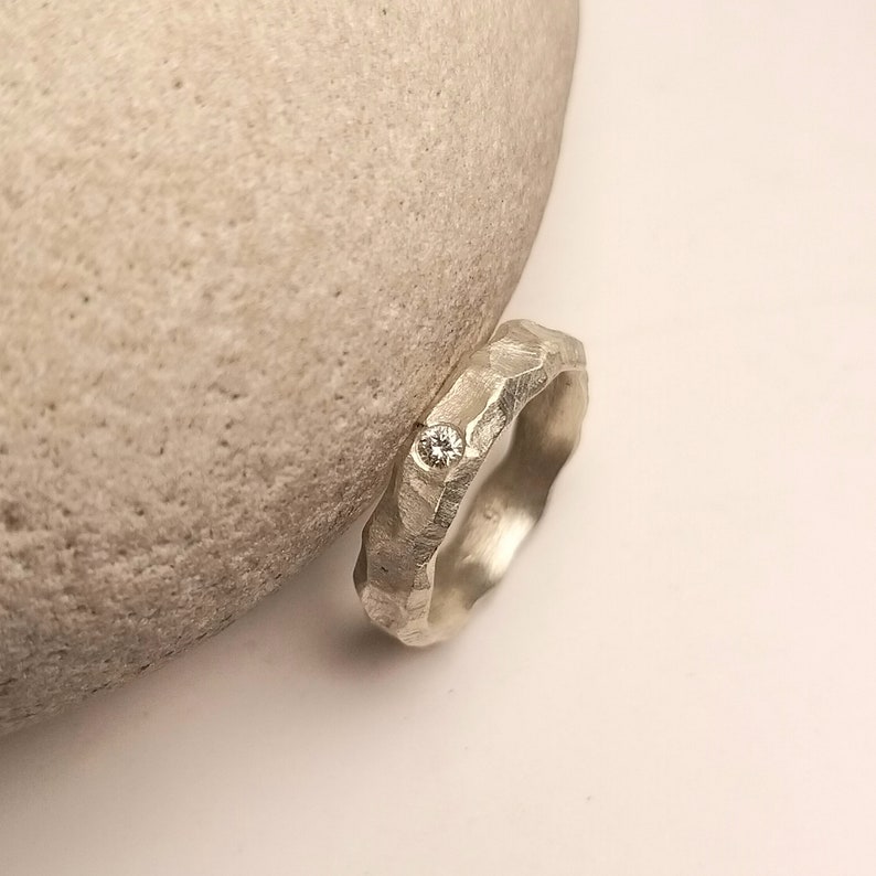 Silver Engagement Ring With Brilliant Structure - Etsy