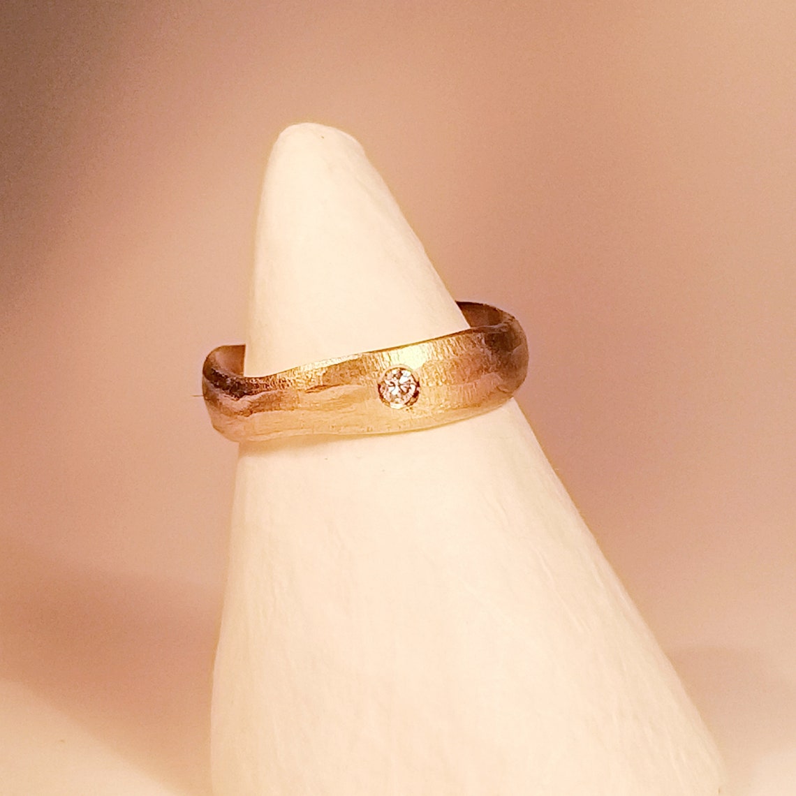 Golden Engagement Ring UNGLEICH & Rosé With Brilliant - Etsy