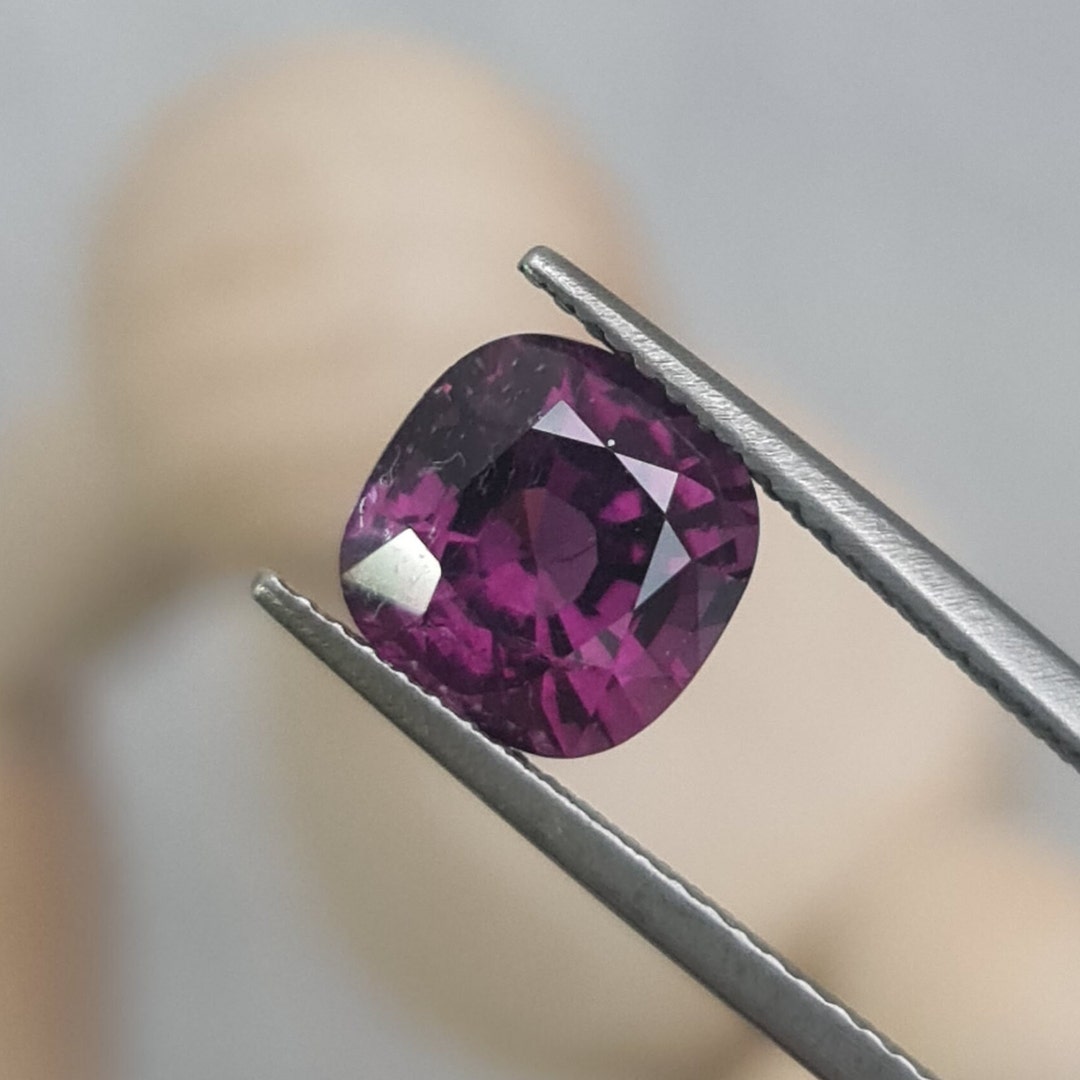 3.01ct Dark Purple Spinel: Burmese Cushion Cut Gemstone - Etsy