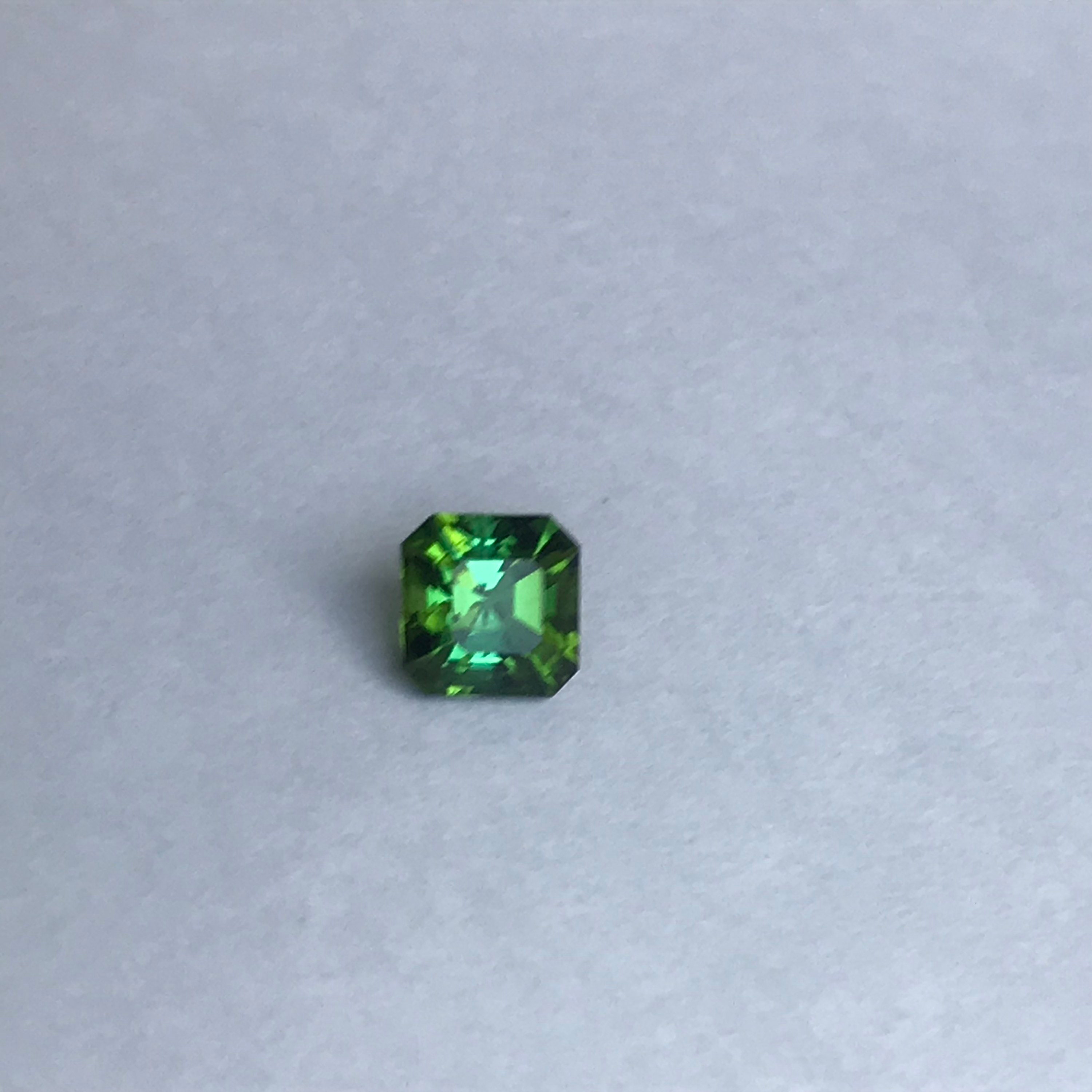 Natural green tourmaline 0.65ct. Vivid green emerald cut. | Etsy