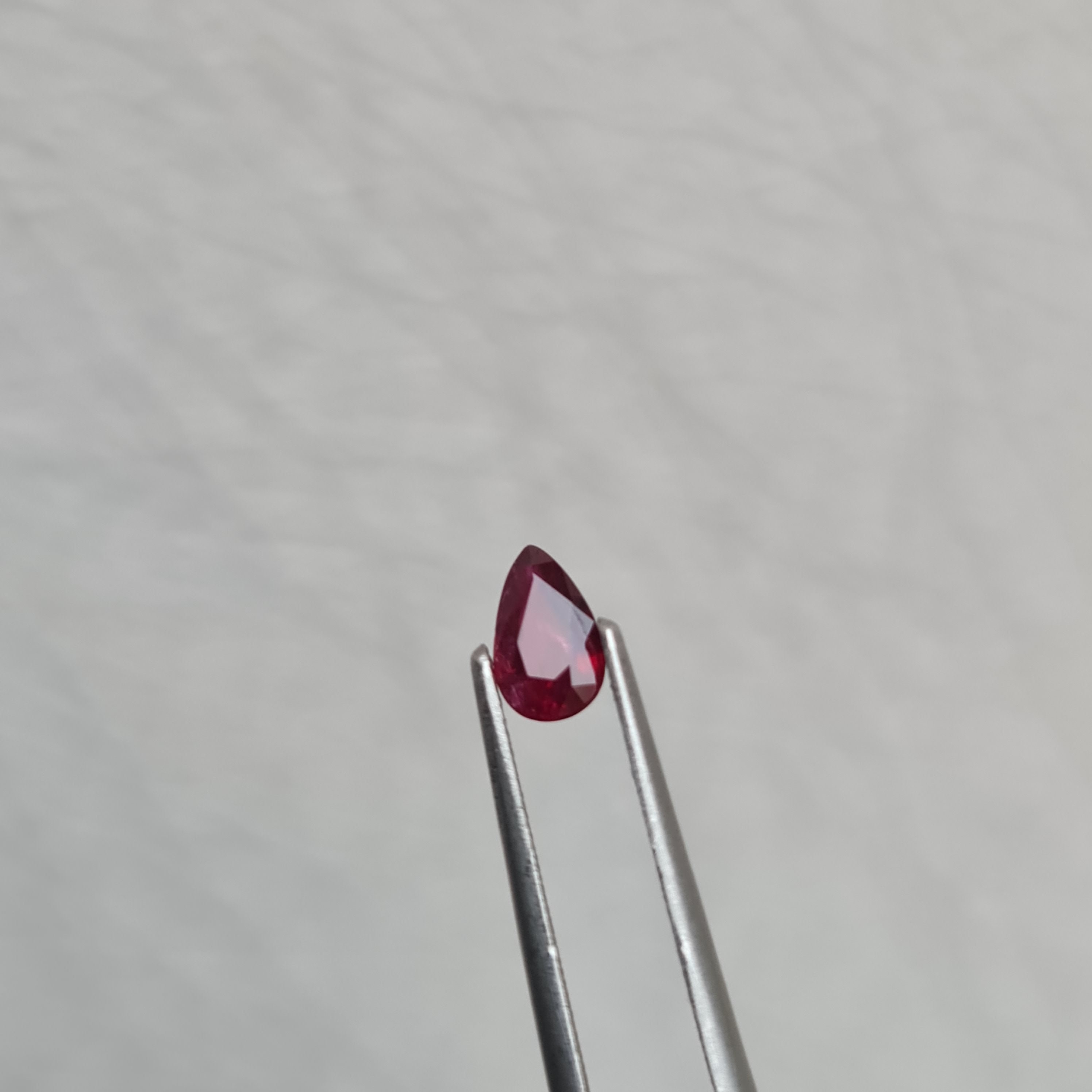 Natural Red Ruby 0.63ct Pear Shape. Certified CD360 | Etsy