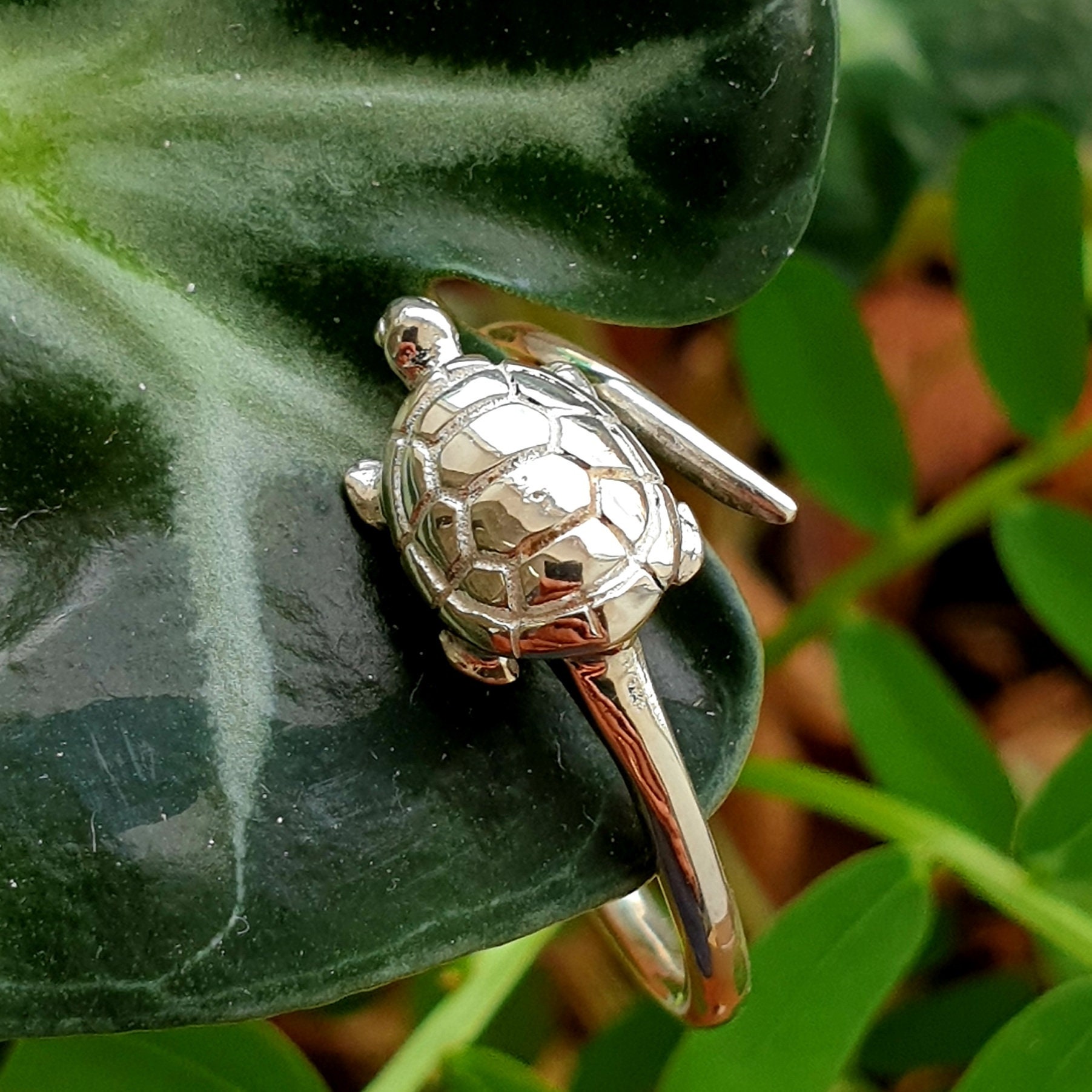 Turtle Ring 925 Sterling Silver Hand Made Adjustable size. | Etsy