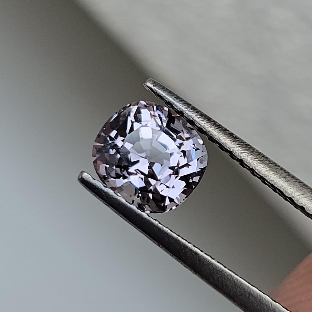 Natural Gray Spinel 1.60ct, Burma, Perfect Cushion Cut Deep Grey Spinel ...