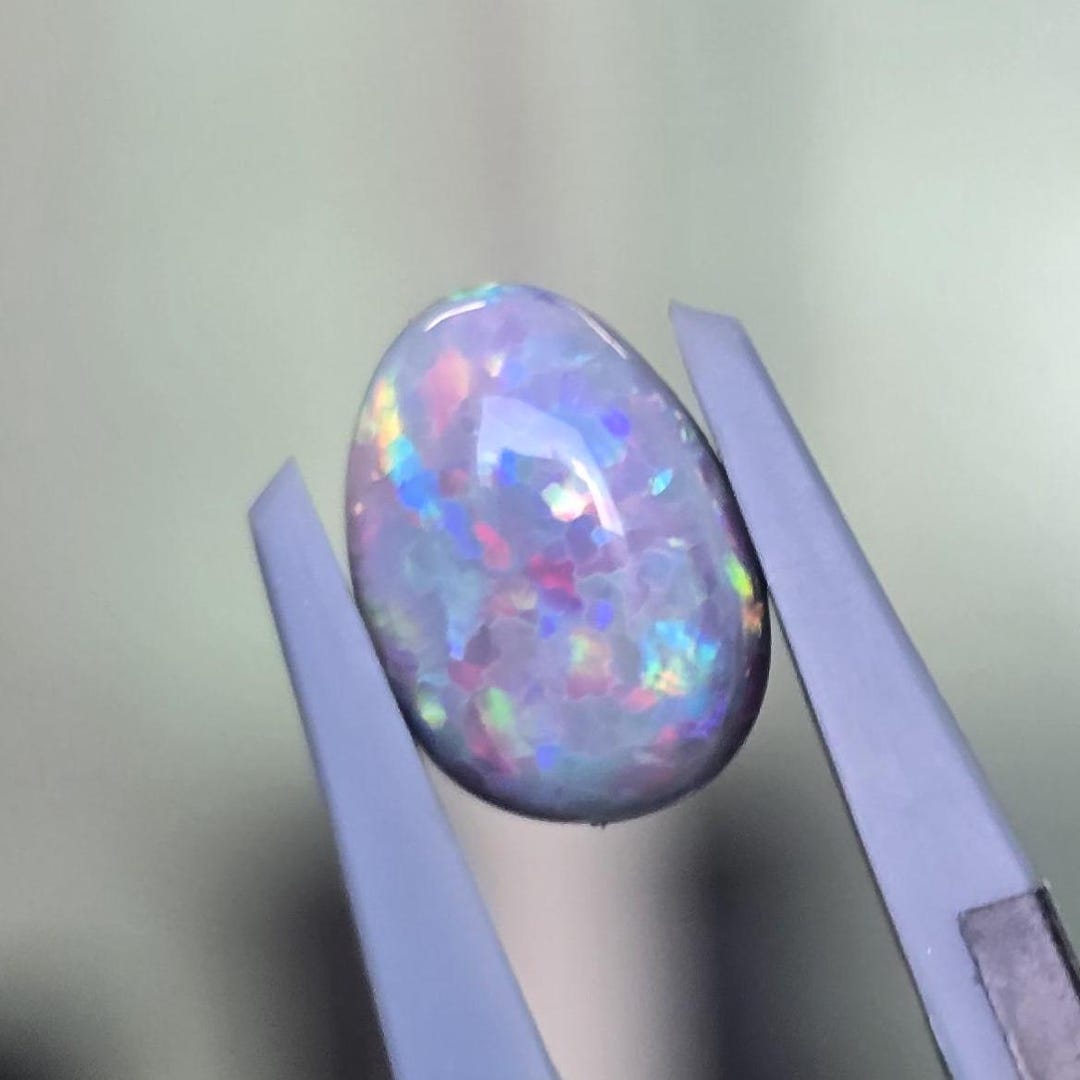 Natural Black Australian Earth Opal, Vivid Color Flashes. 1.78ct. No ...