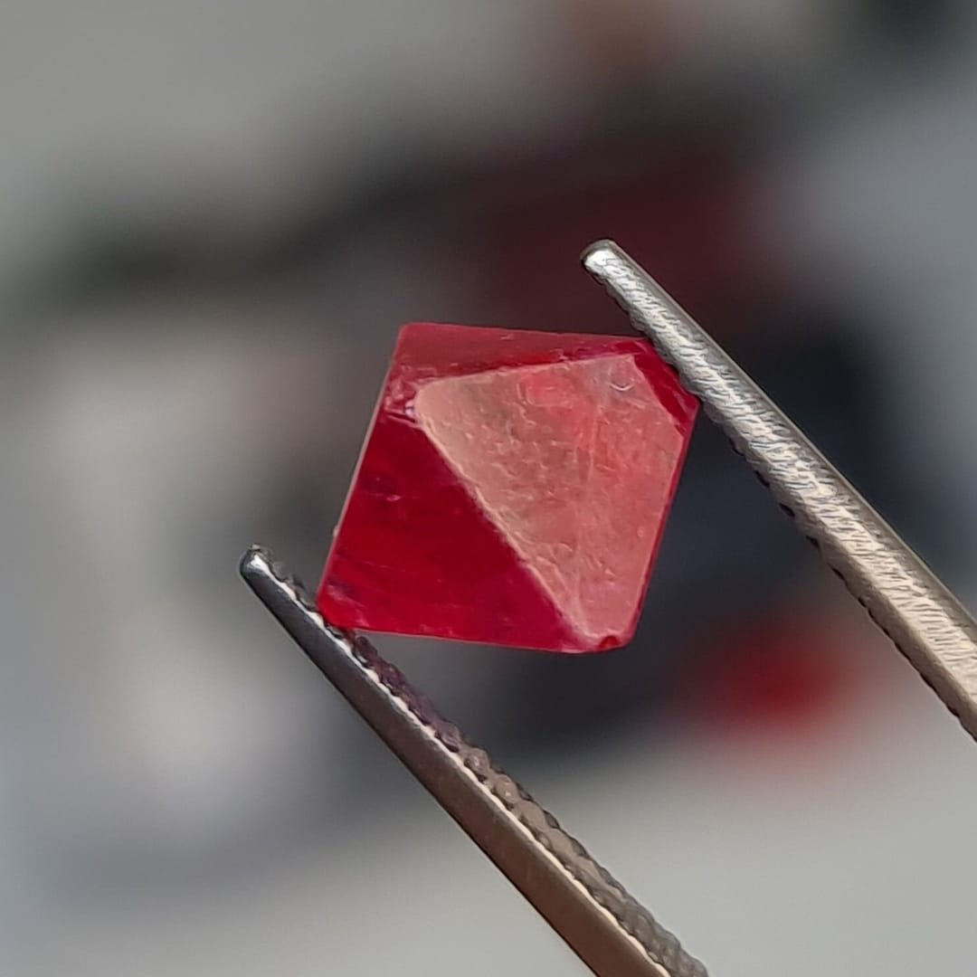 Natural Red Spinel Crystal: 3.16ct Octahedral Gemstone From Burma - Etsy
