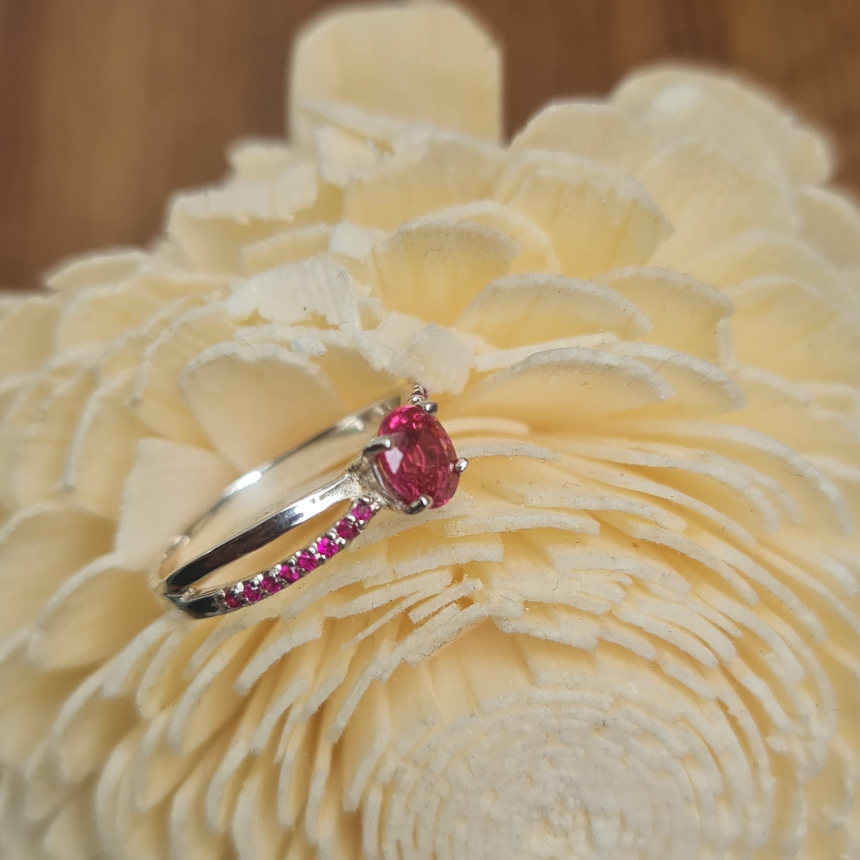 Natural Pink Spinel and Ruby Ring in Silver or Gold. Handmade Jewelry ...