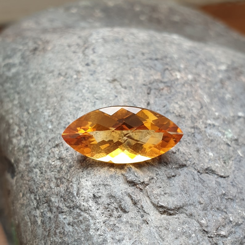 Citrine Marquise 3.70ct. precision cut. Very bright gem. | Etsy