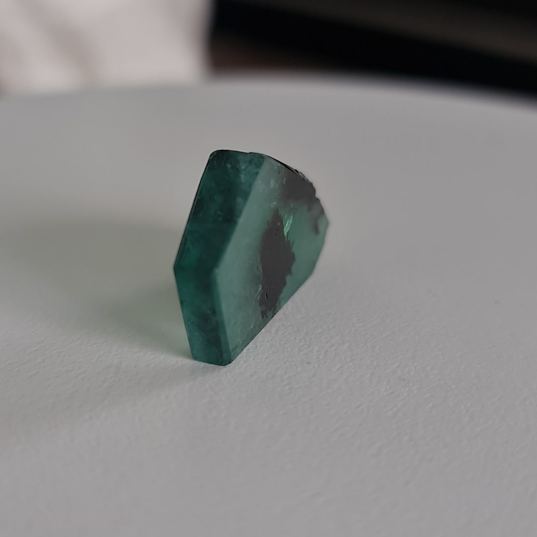 Natural Emerald, Green. 12ct. No Treatment. Black Inclusion Emerald ...