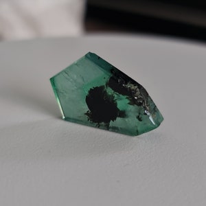 Natural Emerald, Green. 12ct. No Treatment. Black Inclusion Emerald ...
