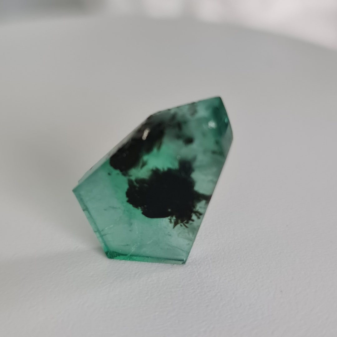 Natural Emerald, Green. 12ct. No Treatment. Black Inclusion Emerald ...