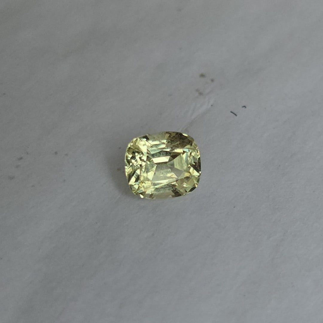 Lime Chrysoberyl, 1.41ct. Rare Color Gemstone. No Treatment, Cushion ...