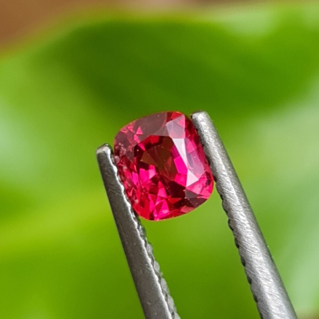 Vivid Red Spinel, 0.44ct. Cushion Cut, Origin: Burma, Certified. CD332 ...