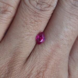 Natural Ruby 0.70ct, Vivid Pink Red, Diamond Shape. Excellent Color Cdn ...