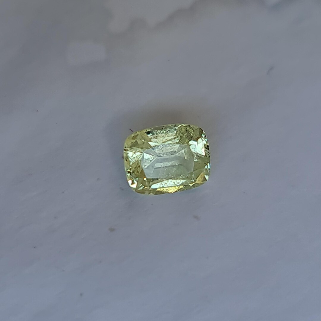 Lime Chrysoberyl, 0.95ct. Rare Color Gemstone. No Treatment, Cushion ...