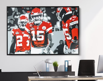 Patrick Mahomes Print Kansas City Chiefs Print Large Wall | Etsy