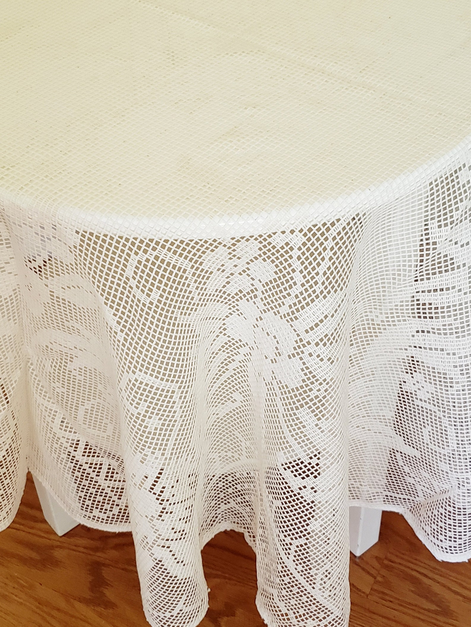 59 Tablecloth Round Lace White Color. Shabby Chic - Etsy