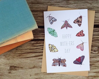 Happy Birthday Moth Card - Etsy