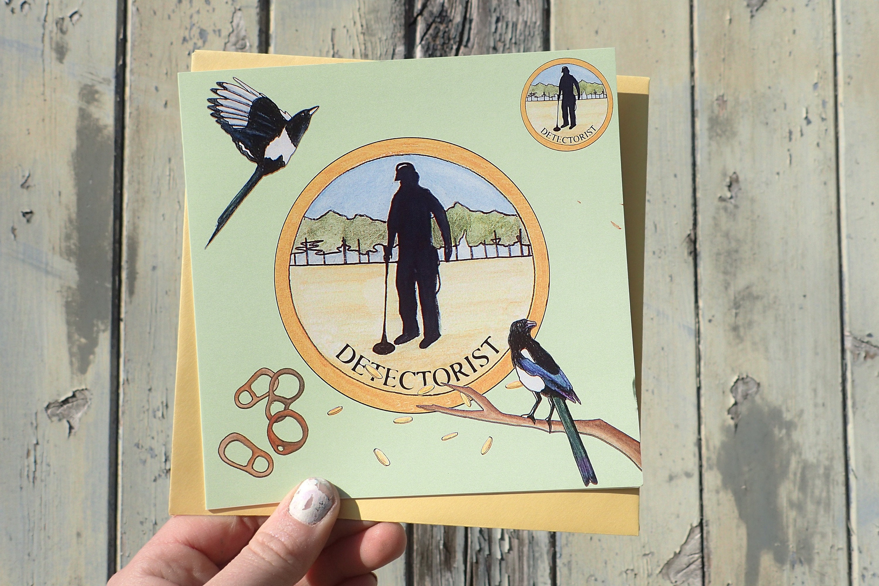 Detectorist Blank Greetings Card With Badge Free Postage the - Etsy