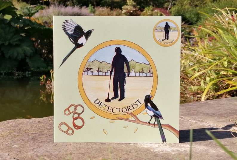 Detectorist Blank Greetings Card With Badge Free Postage the - Etsy