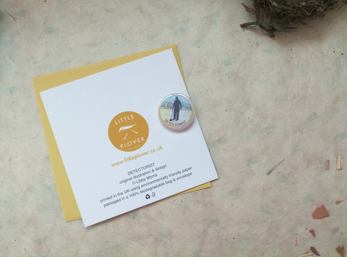 Detectorist Blank Greetings Card With Badge Free Postage the - Etsy