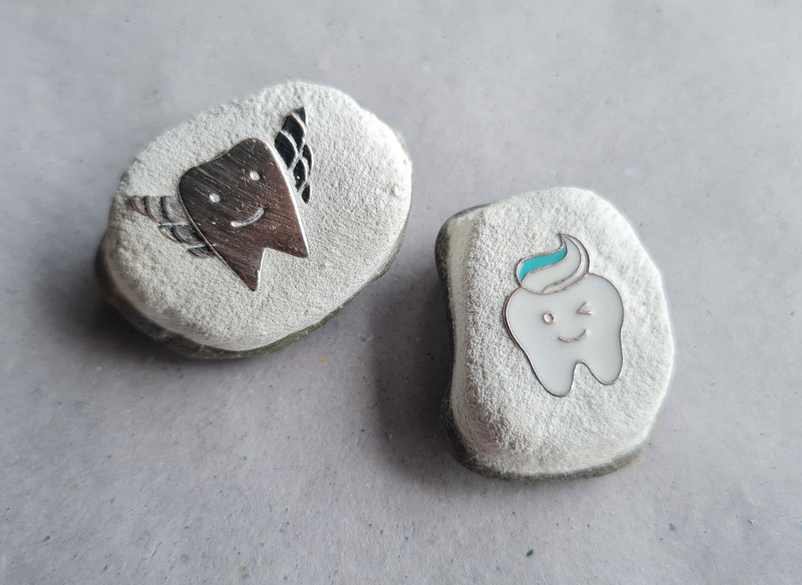 Double Set, TOOTH FAIRY, Stone With Decorative Element - Etsy