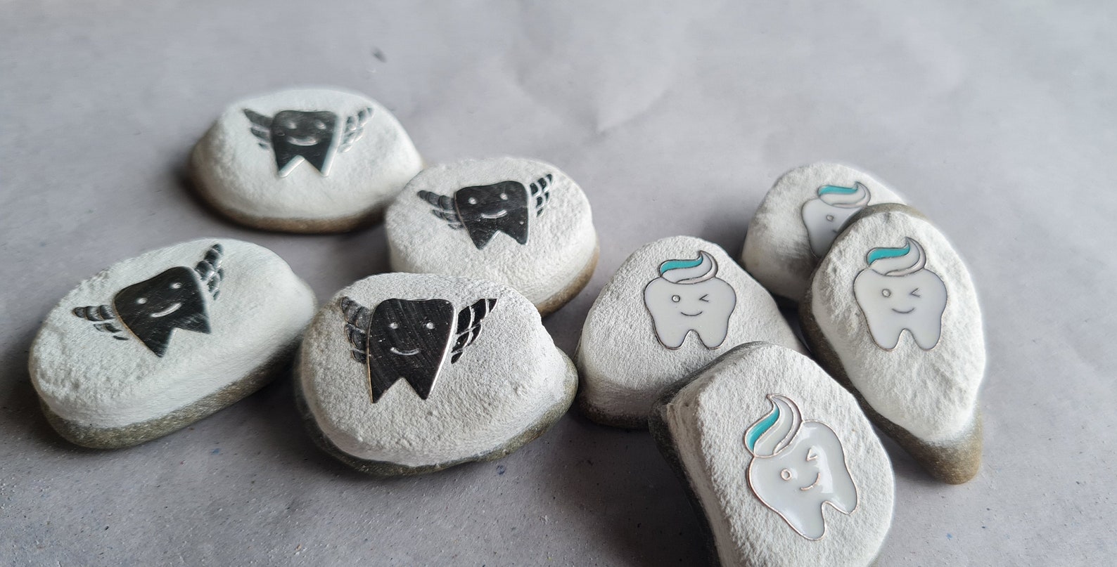 Double Set, TOOTH FAIRY, Stone With Decorative Element - Etsy