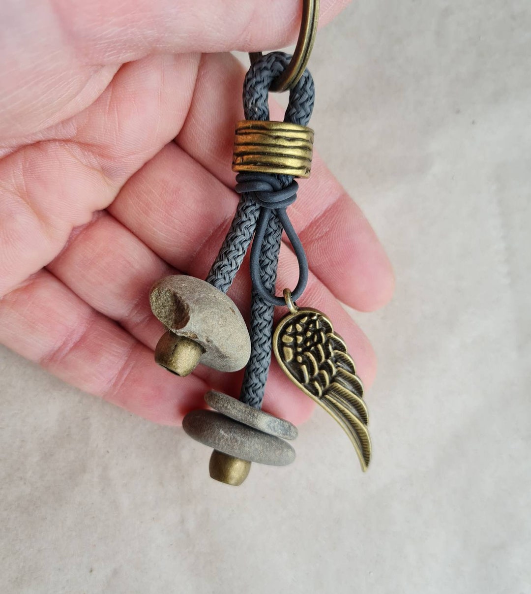 Keychain With Wings, Bronze and Black - Etsy