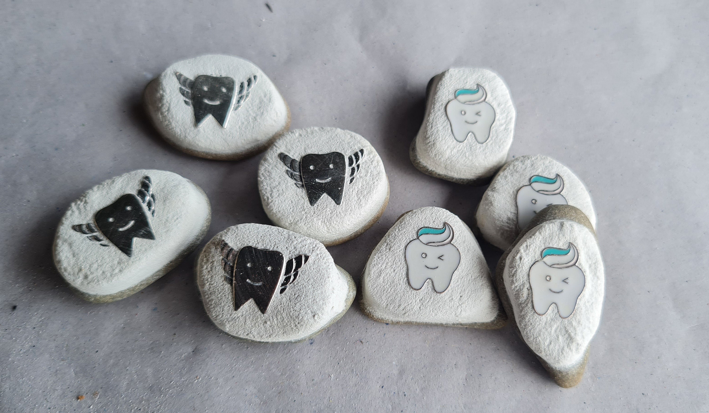 Double Set, TOOTH FAIRY, Stone With Decorative Element - Etsy